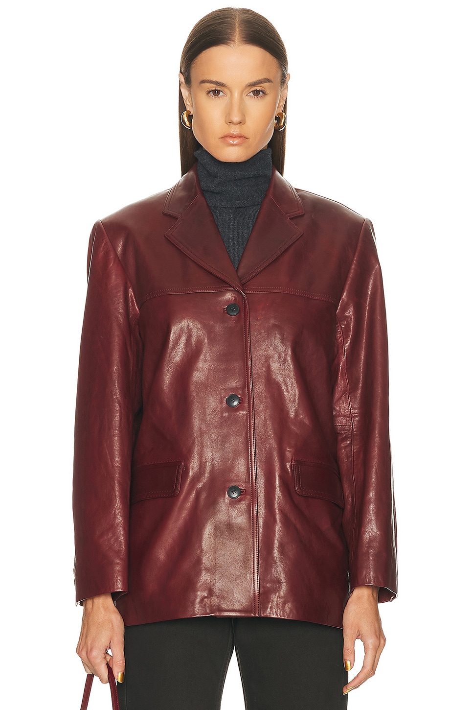EAVES EAVES Aroa Leather Blazer Jacket